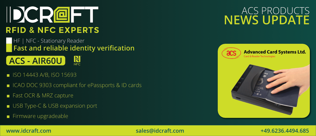 ACS AIR60U RFID Desktop Reader for Identity Workflows from IDCRAFT